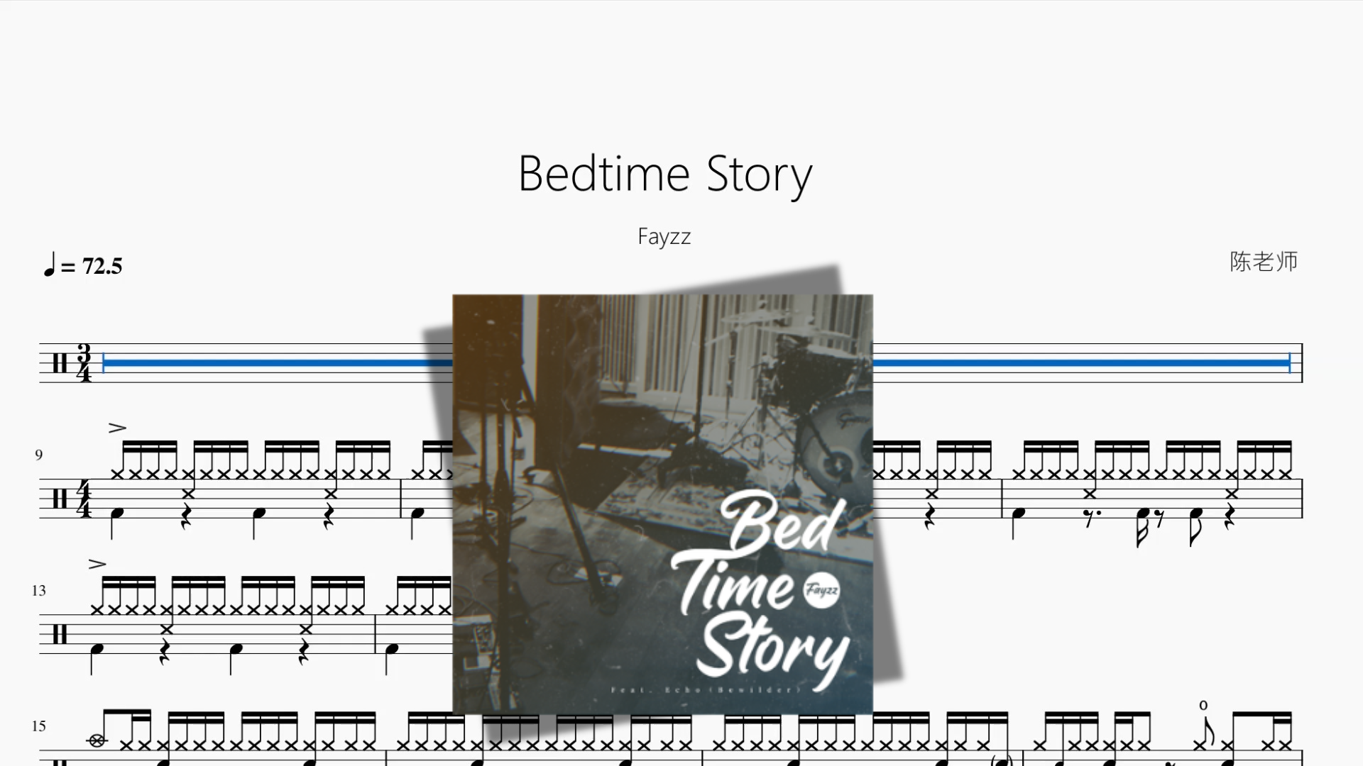 Bedtime Story【Fayzz】 - 鼓譜 Drumtab ドラム楽譜