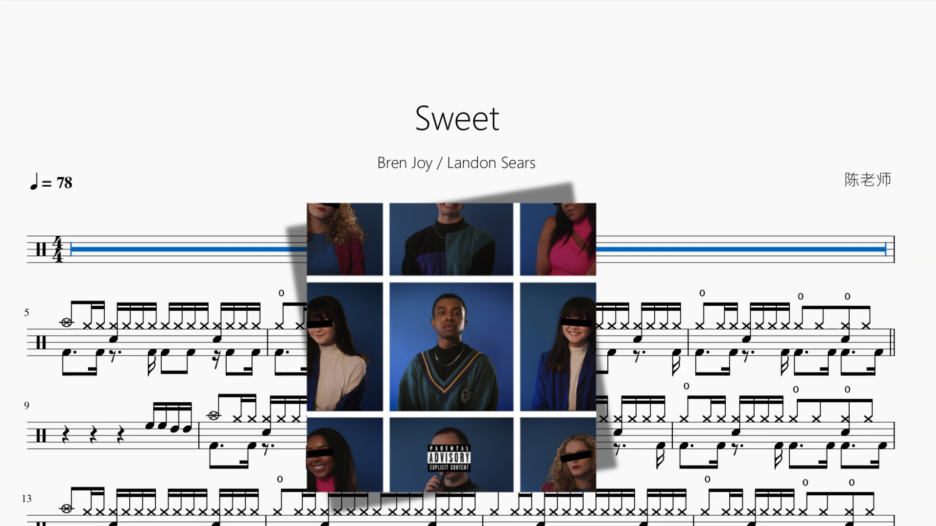 Sweet【Bren Joy Landon Sears】 - 鼓譜 Drumtab ドラム楽譜